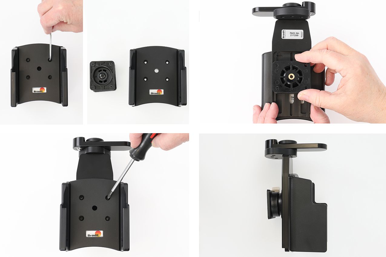 Brodit Swiveling top support with retention-lock